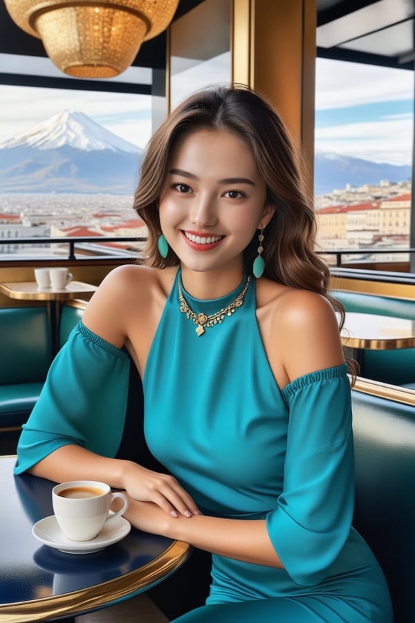 Kim TaeRi at a cafe (1/4) | image created by EclipseKww | Tensor.Art