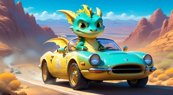 Dragon_H racing on highway | image created by EclipseKww | Tensor.Art
