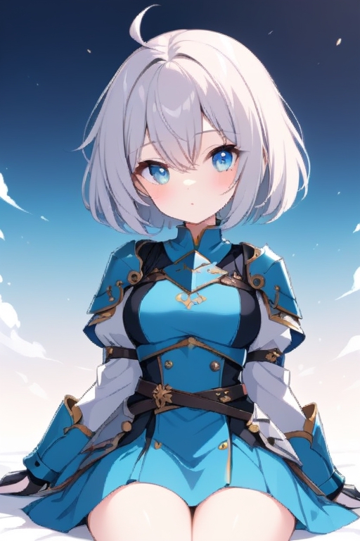 A cute girl knight, sitting,Ey | image created by 七瀬丸 | Tensor.Art
