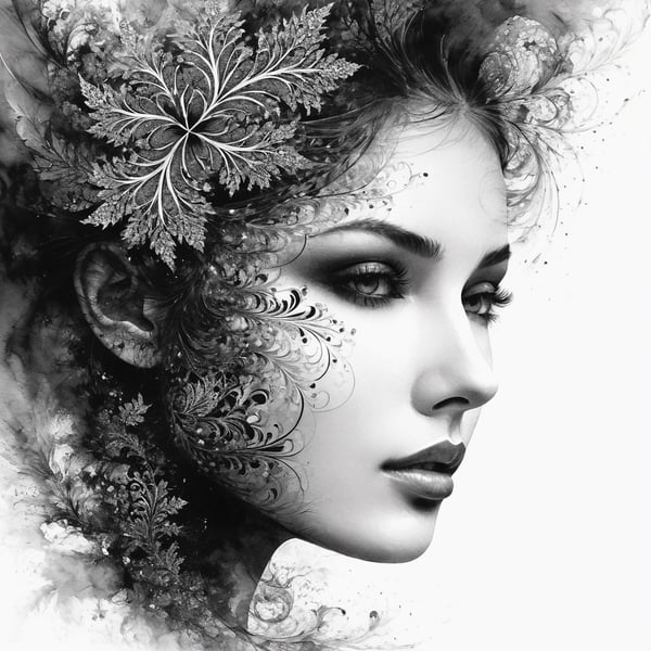 Drawing, black and white, frac | image created by SERGEJ AI ART ...