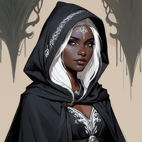 female drow elf with black ski | image created by SERGEJ AI ART ...