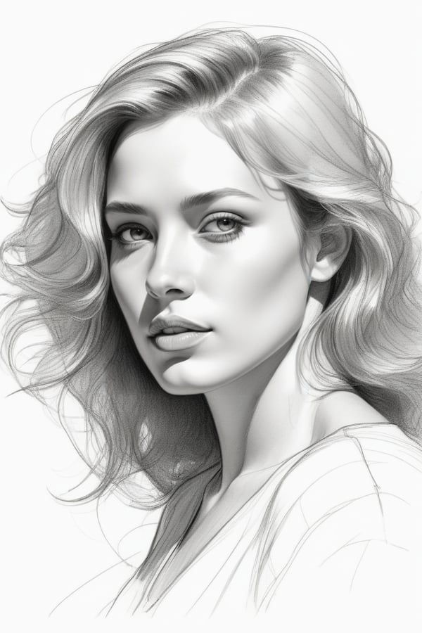 Pencil portrait of a girl | image created by Nick Veter | Tensor.Art