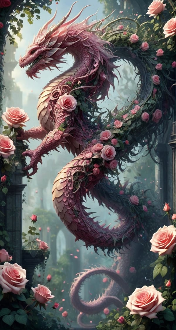 Rose dragon—prompt credit to m | image created by SometimesWitchy ...