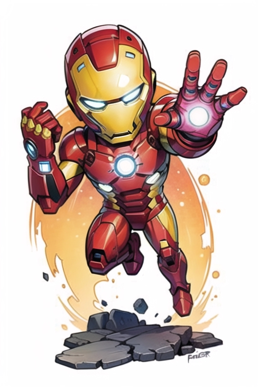 a cartoon iron man sitting on | image created by user ...
