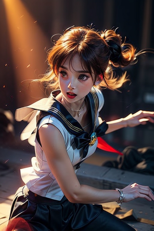 All the Sailor scouts with act | image created by Tri-M | Tensor.Art