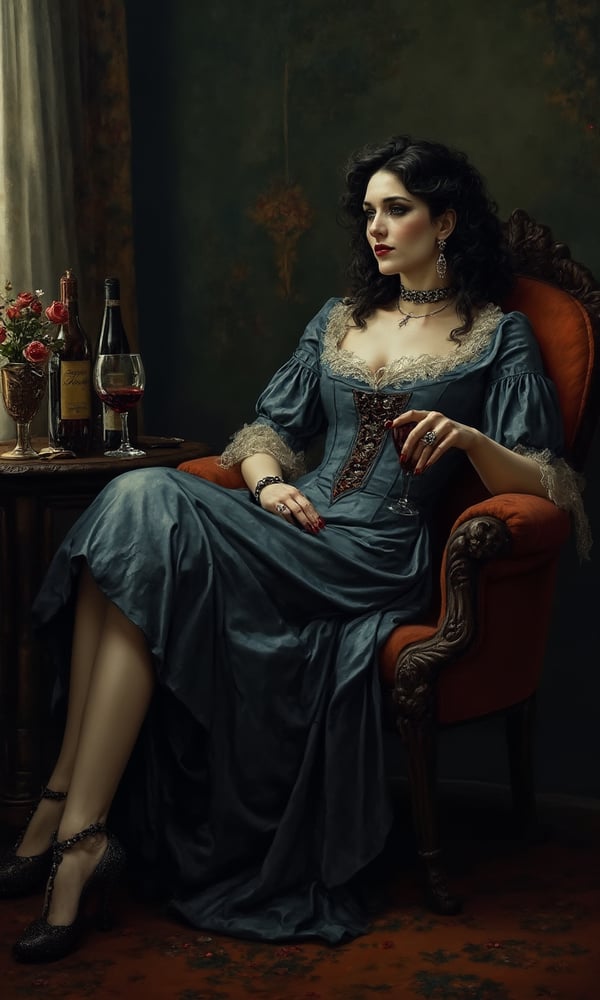 In a dimly lit palace room, a | image created by user_Pejotl2607 ...