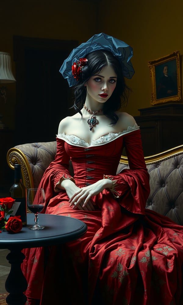 In a dimly lit palace room, a | image created by user_Pejotl2607 ...
