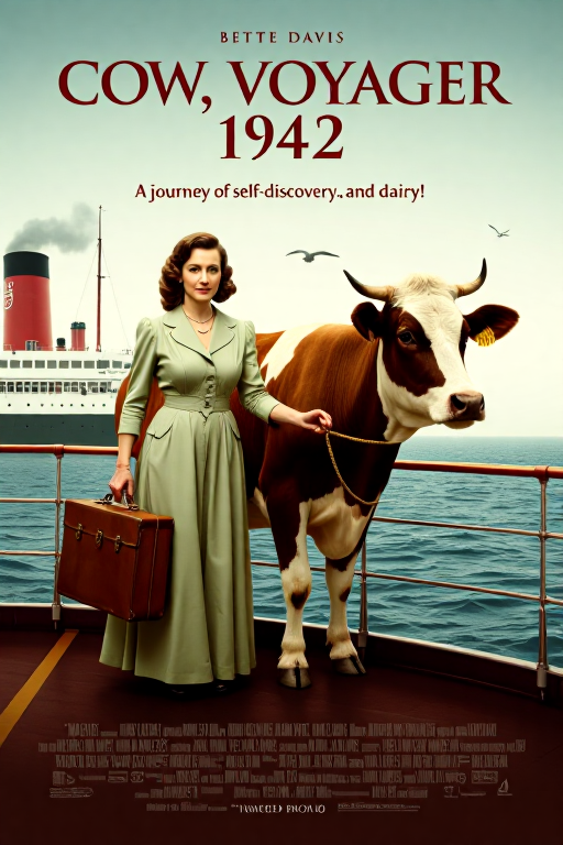 Parody movie poster for "Cow, | image created by NoMansLander | Tensor.Art