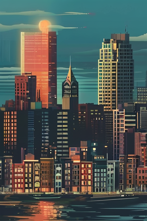 generic cityscape | image created by user_653143442276262071 | Tensor.Art