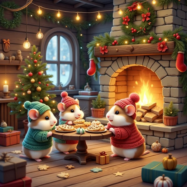 Hamster Christmas | image created by spinat | Tensor.Art