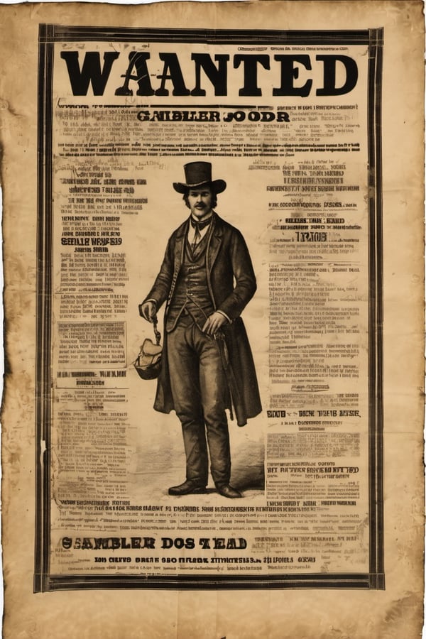 1870's wanted poster, gambler | image created by user ...