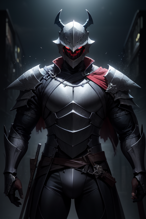 demonic knight, helmet shaped | image created by Tochioo | Tensor.Art