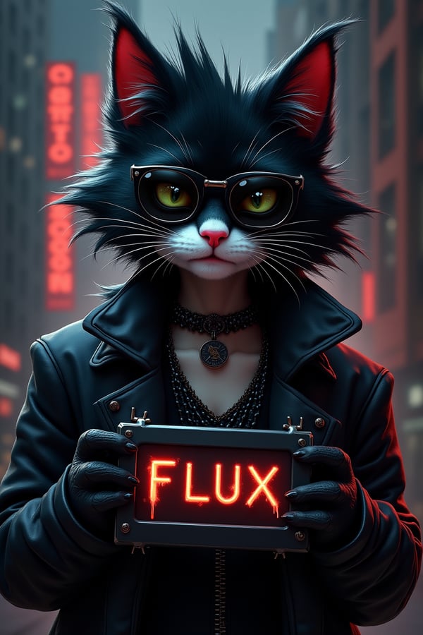 Punk cat | image created by J-Erele | Tensor.Art