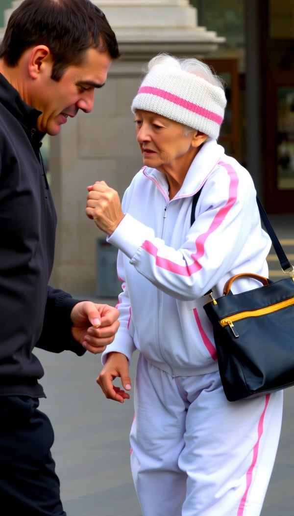 Grandma, don't hit me with fak | image created by J-Erele | Tensor.Art