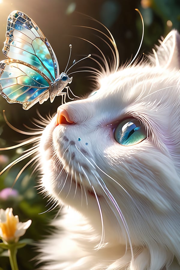 Cat and butterfly | image created by evgeny_kozlov | Tensor.Art