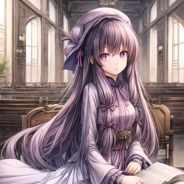 Patchouli Knowledge (Touhou) - | image created by UthaiYama | Tensor.Art
