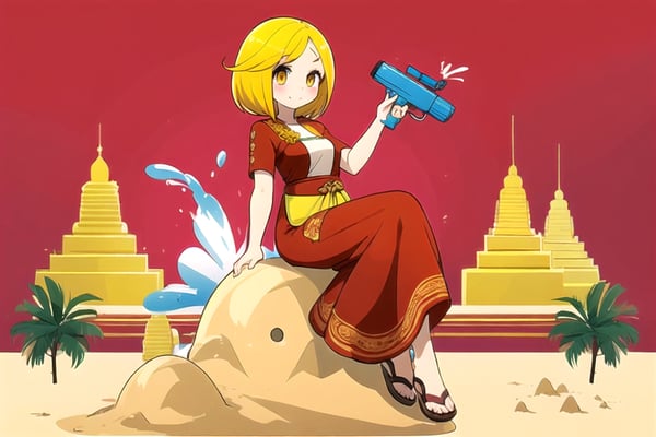 Enri Emmot (Overlord) Songkran | image created by UthaiYama | Tensor.Art
