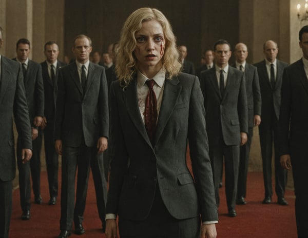 Creepy suits. | image created by justme | Tensor.Art