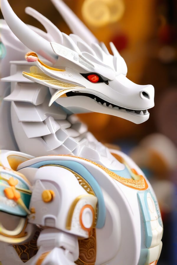toy model, 3d white dragon, de | image created by LeThAiVN | Tensor.Art