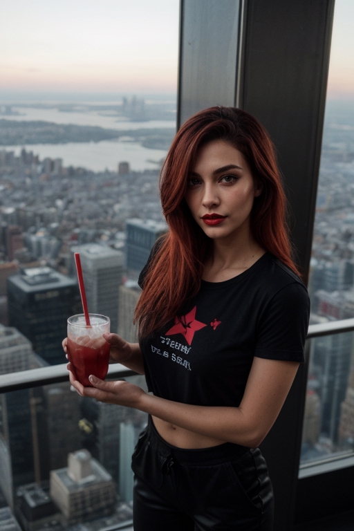 Cherry red lipstick, black ey | image created by user ...