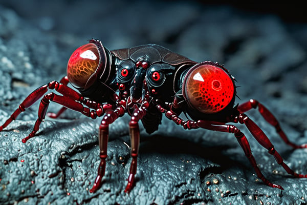 Mutant arthropods with red eye | image created by Fabiola | Tensor.Art