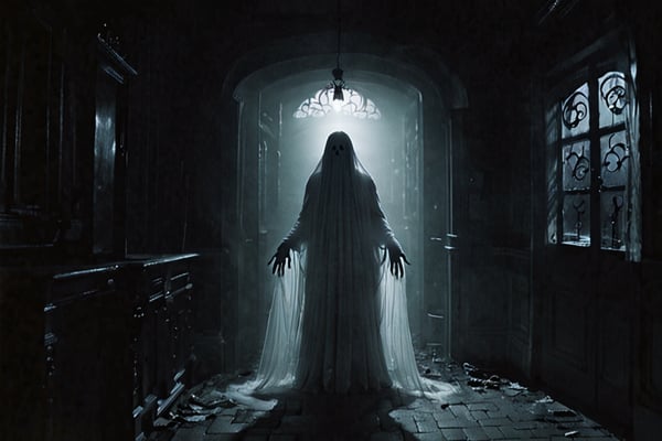A haunting shot of a ghostly f | image created by Fabiola | Tensor.Art