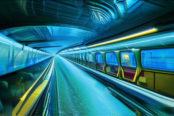 Subway train in the ocean The | image created by Fabiola | Tensor.Art
