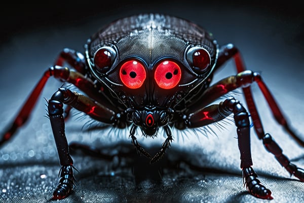 Mutant arthropods with red eye | image created by Fabiola | Tensor.Art