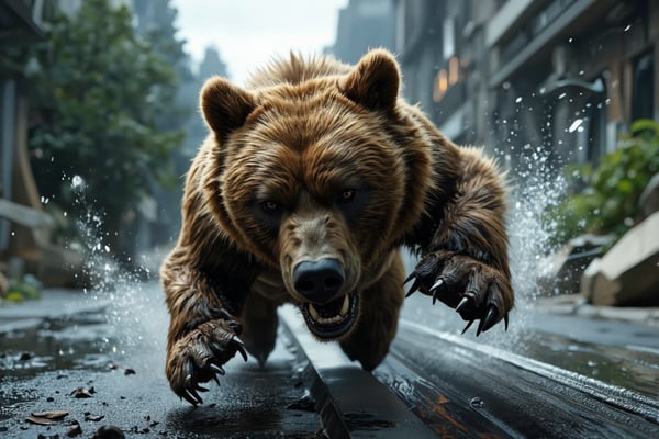 A bear falling from space towa | image created by Fabiola | Tensor.Art