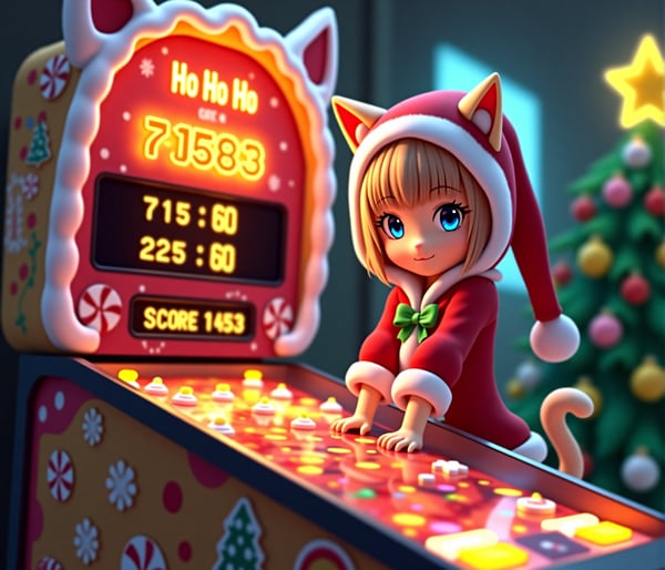 Cat Girl and Holiday Pinball " | image created by Lil_Antler_Kimi ...