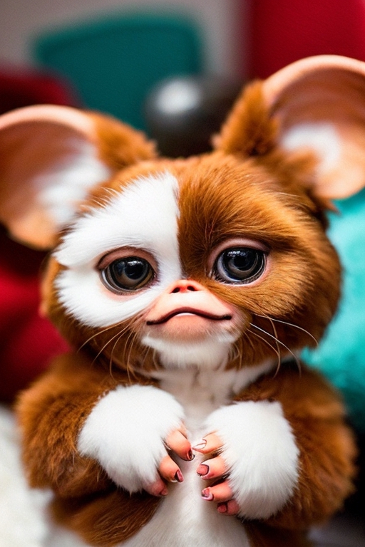 A cute Gizmo,fluffy fur,adorab | image created by beodibeodi | Tensor.Art