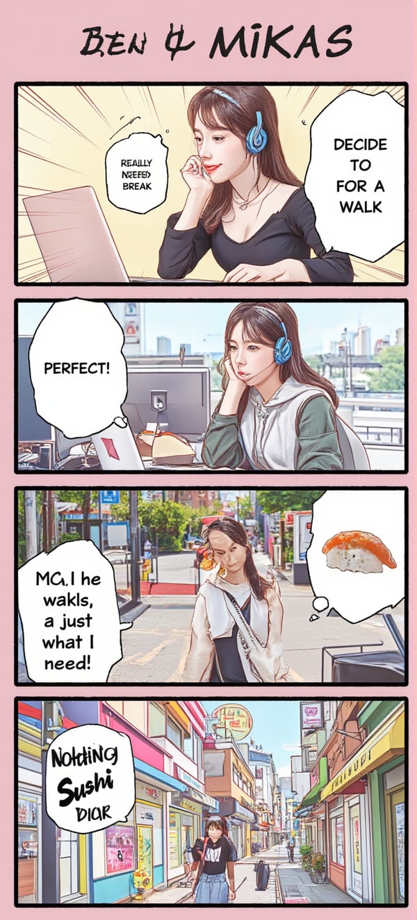 Here’s a 4-panel comic prompt | image created by beodibeodi | Tensor.Art