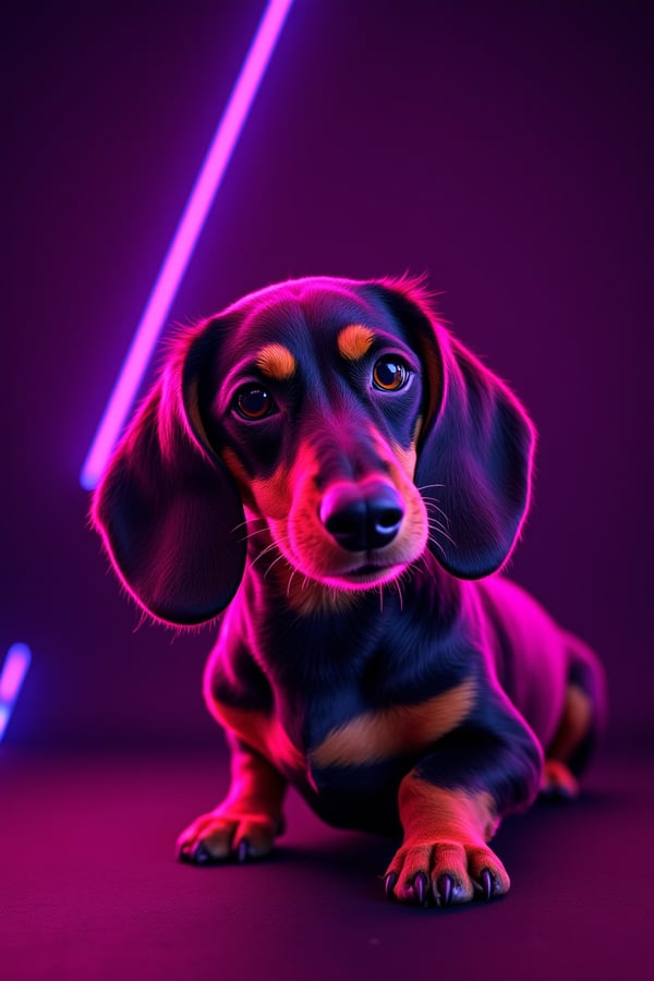 dachshund dog digital art illu | image created by cablestar | Tensor.Art
