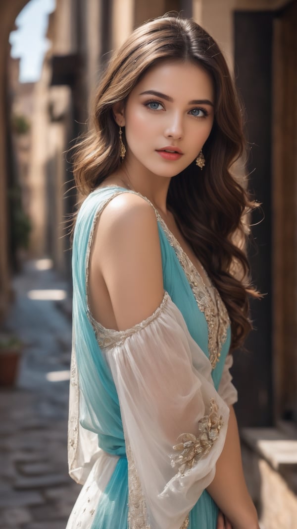 Greek goddess, blue eyes, beau | image created by dysto66 | Tensor.Art