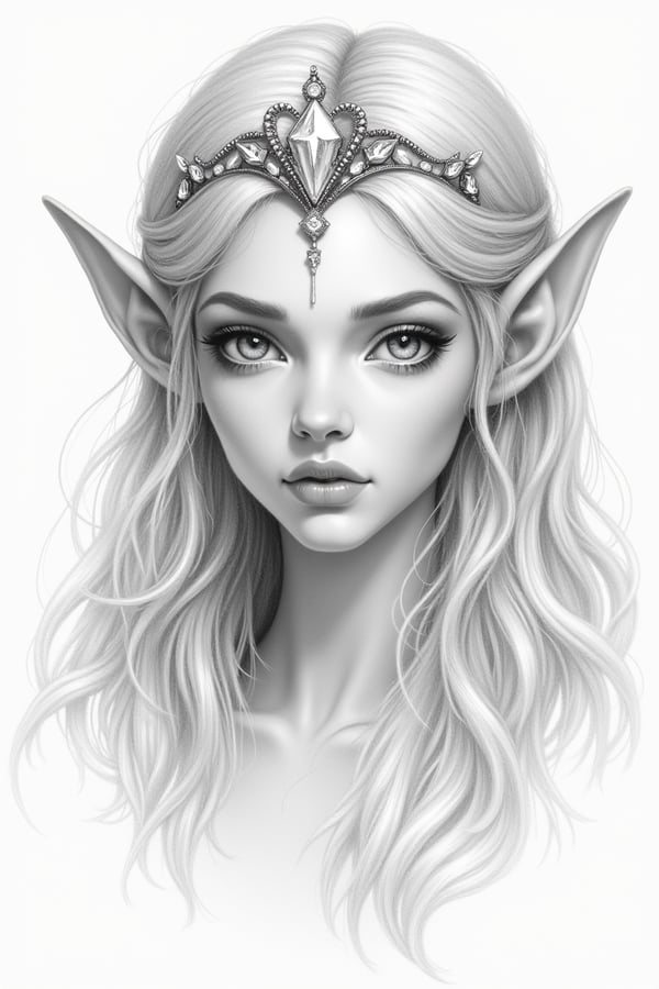 Elf pencil portrait [1:5] | image created by Geardrg | Tensor.Art