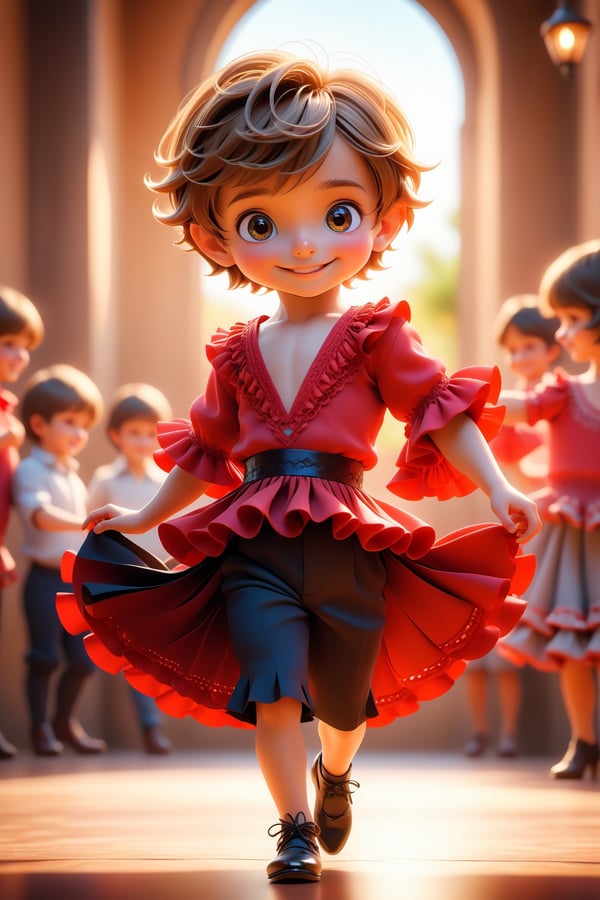 cute Spanish girl and boy | image created by CuteAni3D | Tensor.Art