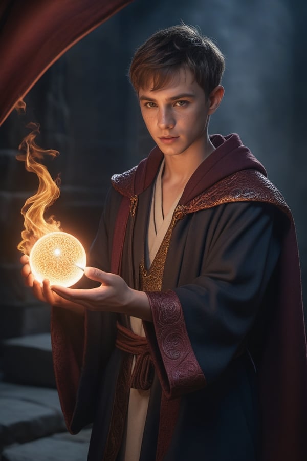 Young male wizard, castin - Free AI Image | Tensor.Art | Tensor.Art
