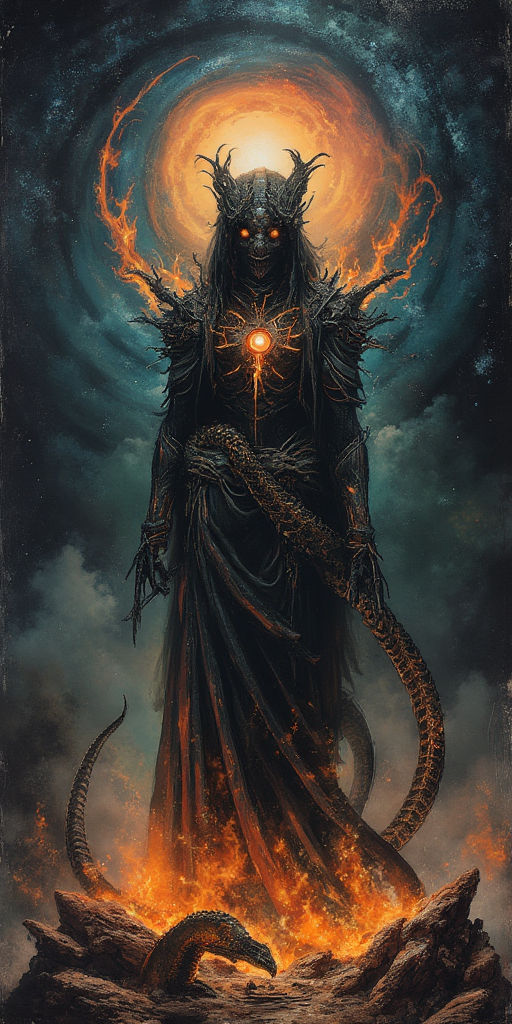 A dark mystical entity stands | image created by johnychimpo | Tensor.Art