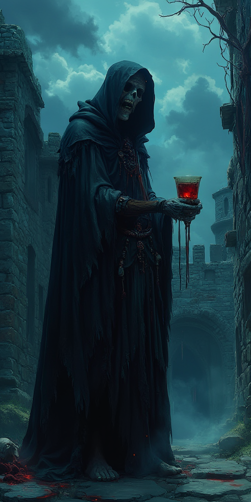 In a dimly lit, foreboding cas | image created by johnychimpo | Tensor.Art