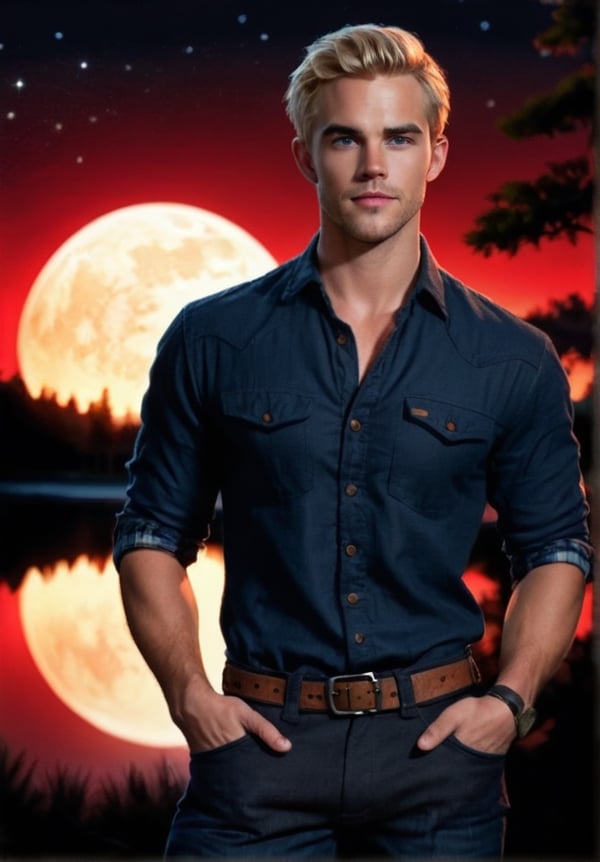 One male, full body, trees, la | image created by ZedrikVonKatmahl ...