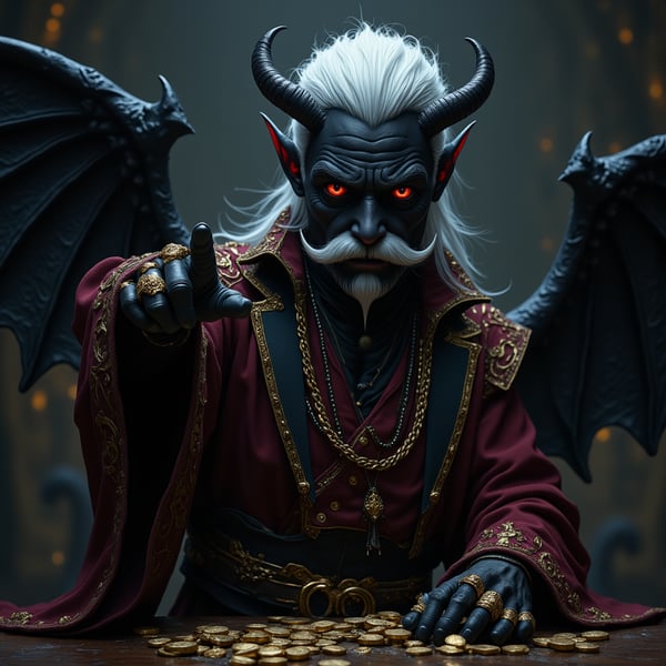 Demon Drow creature with gold. | image created by Hyper Hypnotic Hydra ...