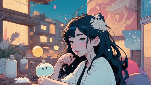 Lo-fi Style Girl | image created by user_684805253987692178 | Tensor.Art