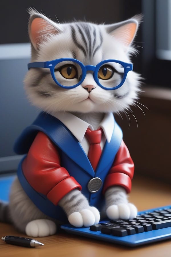 Cat in Asian hacker costume | image created by Balink Gress | Tensor.Art