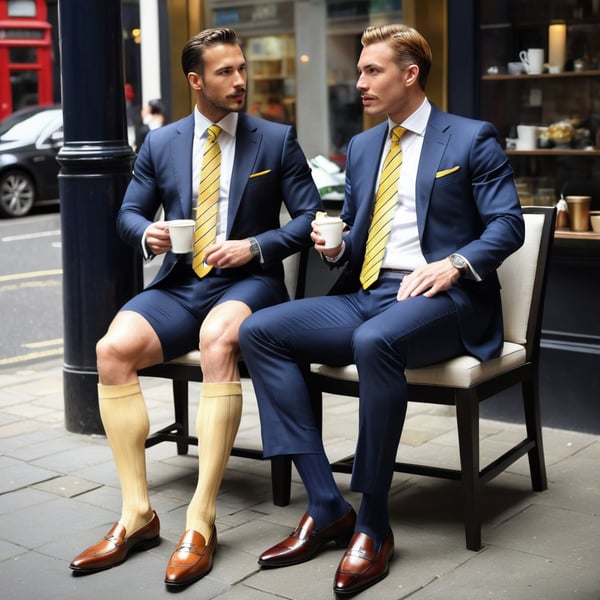long socks, underwear, full b | image created by Dashing Lad | Tensor.Art