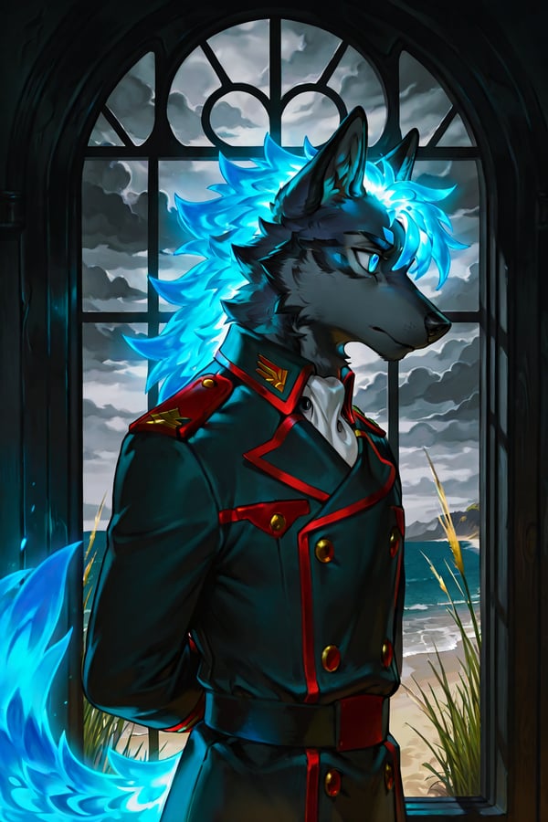 blue eyes, side view, male, gl | image created by YoLonip | Tensor.Art