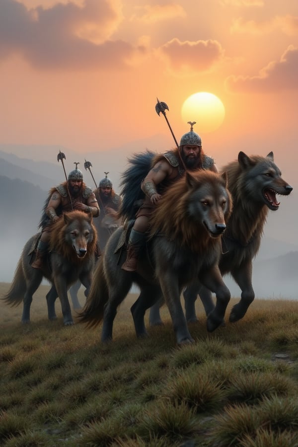 A barbaric horde of warriors o | image created by TALON | Tensor.Art