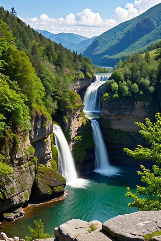 Waterfall landscape | image created by KnightRider2709 | Tensor.Art