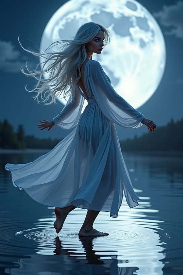 beautiful Moon goddess dancing | image created by Creating For Fun ...