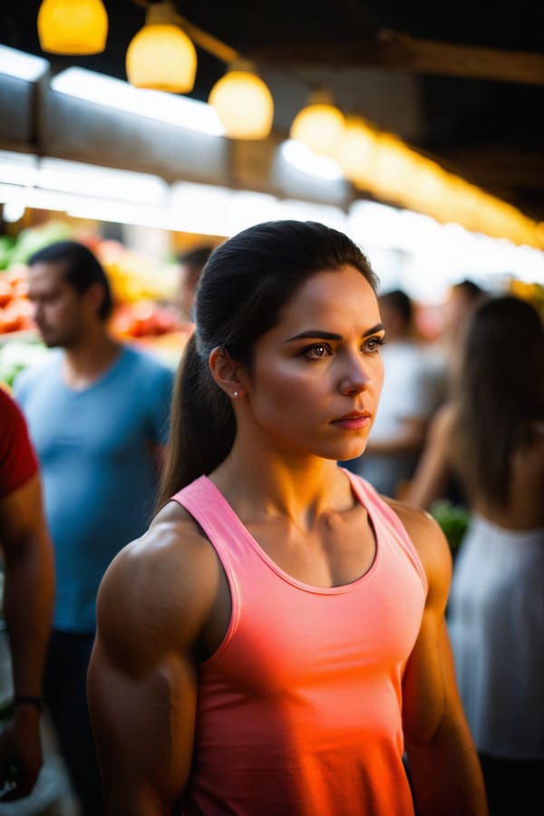 strong girl in focus, sleevele | image created by user ...