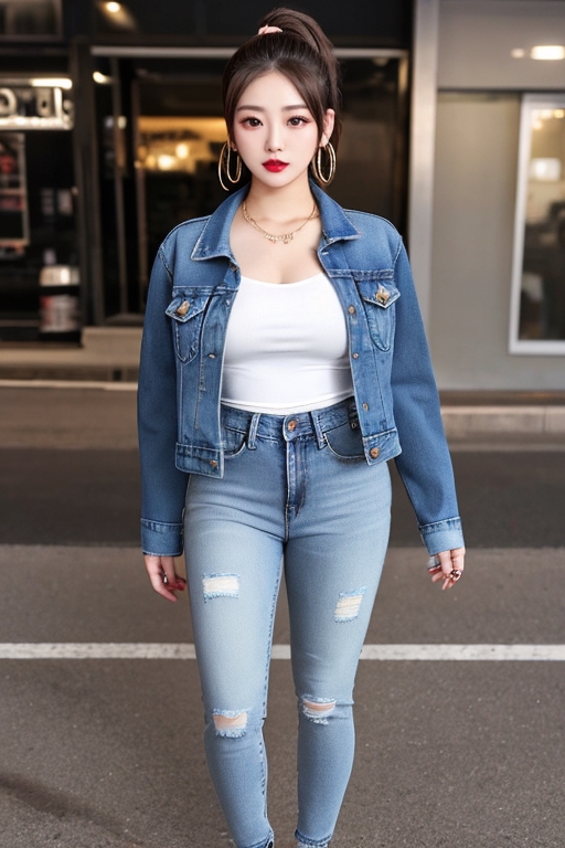 Asian rebel denim mix Thursday | image created by FTK24 | Tensor.Art